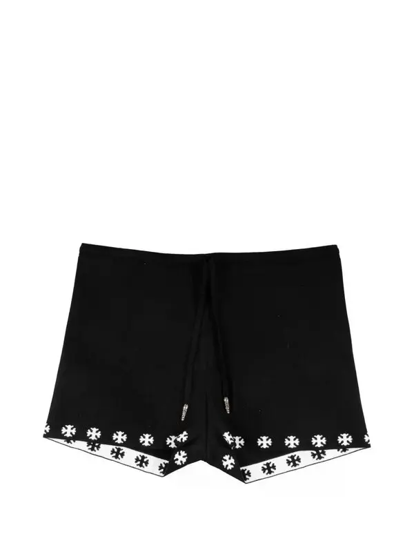 Chrome Hearts Boyshorts With Cross Print And Drawstring