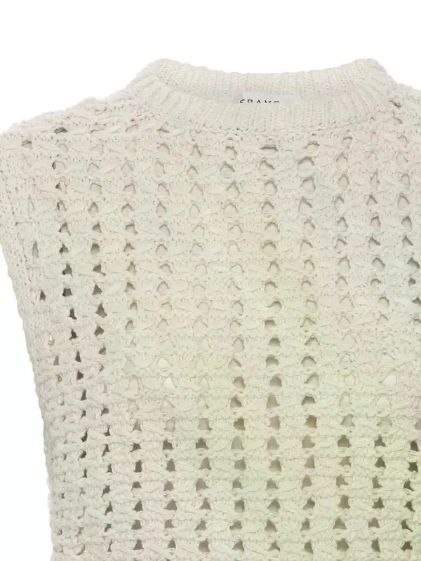 FRAME Tape-yarn Cotton Sweater Vest - Neutrals