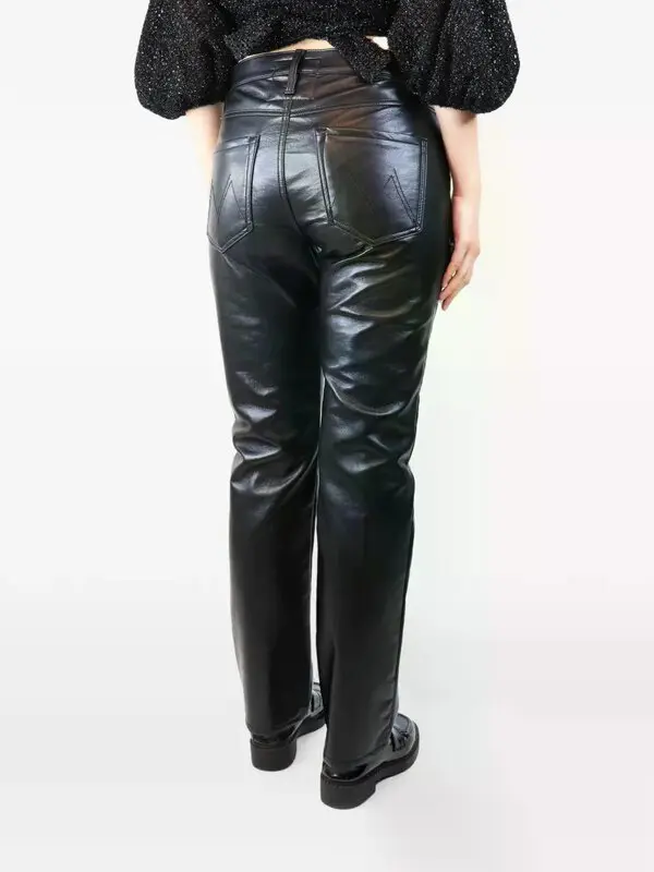 MOTHER Faux-leather Straight-leg Trousers