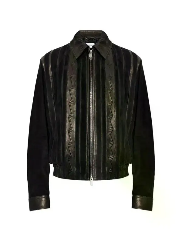 Versace Greca-embossed Panelled Jacket