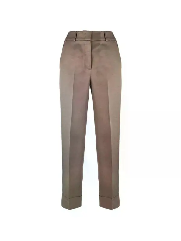 Peserico Pressed Crease Turn-up Trousers
