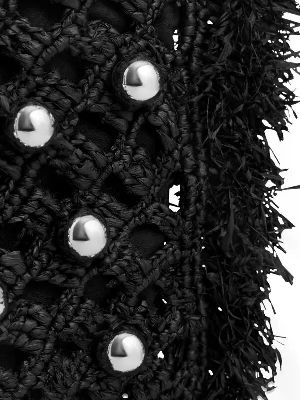 Rabanne Pearl Embellished Fringed Small Clutch Bag