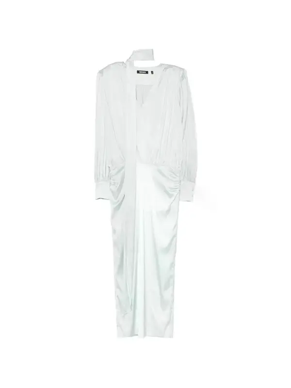ROTATE BY BIRGER CHRISTENSEN Pleated Pussy-bow Midi Dress
