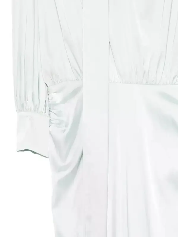 ROTATE BY BIRGER CHRISTENSEN Pleated Pussy-bow Midi Dress