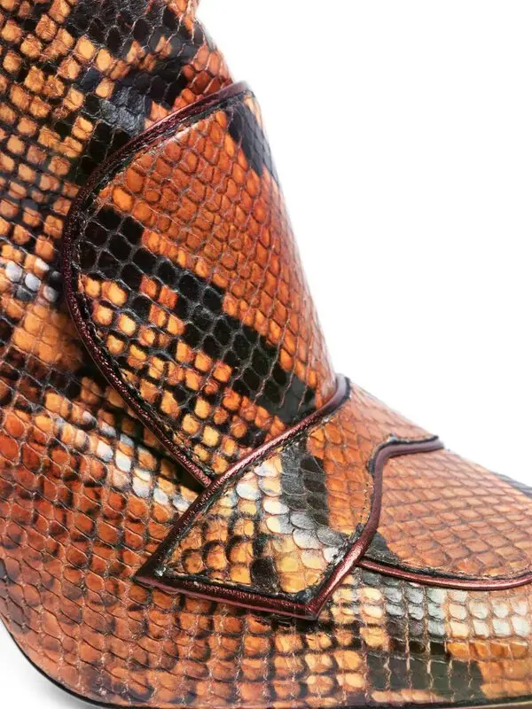 Rochas Snakeskin Glitter-heel Knee-high Boots