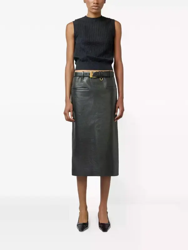 TOD'S Midi Leather Skirt