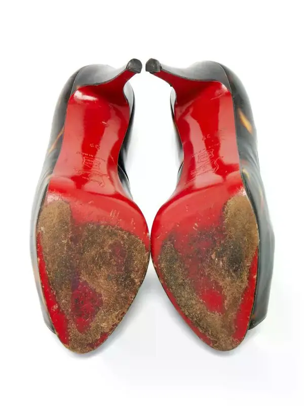 CHRISTIAN LOUBOUTIN Very Prive" Tortoiseshell Effect Patent Leather Peep-toe Pumps