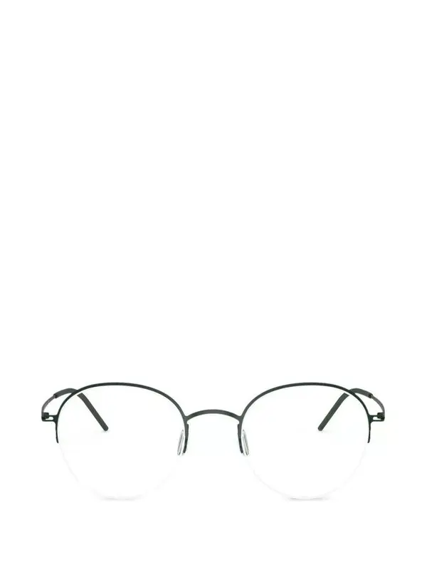 Giorgio Armani Half-rim Round Frame Glasses - Green