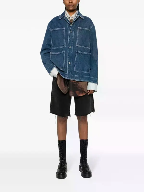 Sunnei Indigo Denim Press-stud Shirt Jacket