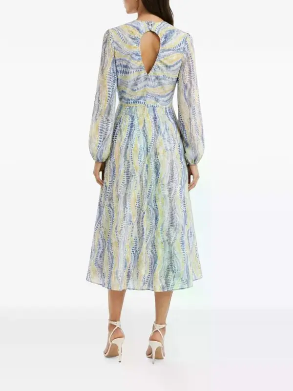 BARUNI Printed Cut-out Midi Dress