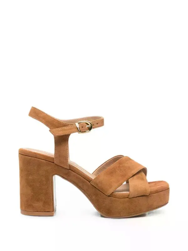 JANET & JANET Crossover Strap Platform Sandals