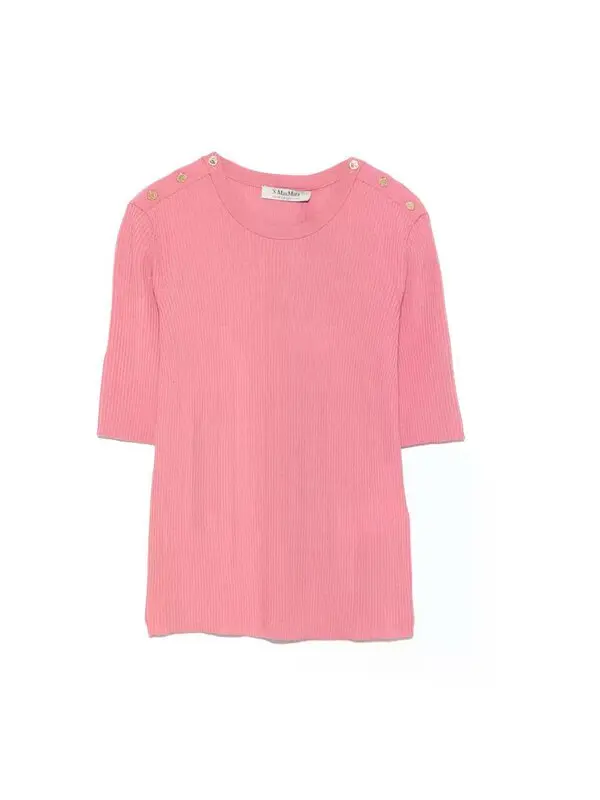 Max Mara Button-detail Ribbed Sweater