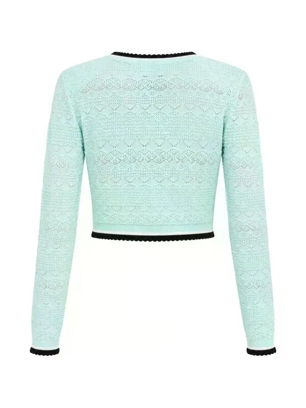 SELF-PORTRAIT Pointelle-knit Pleated Mini Skirt