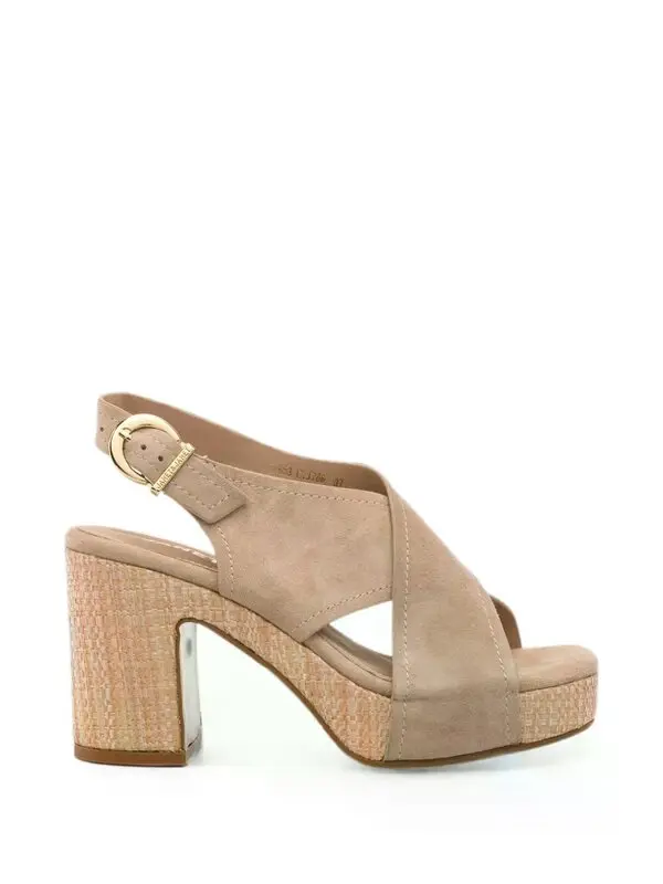 JANET & JANET Crossover-strap Platform Sandals