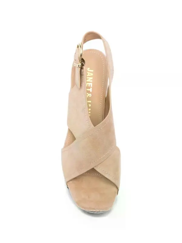 JANET & JANET Crossover-strap Platform Sandals