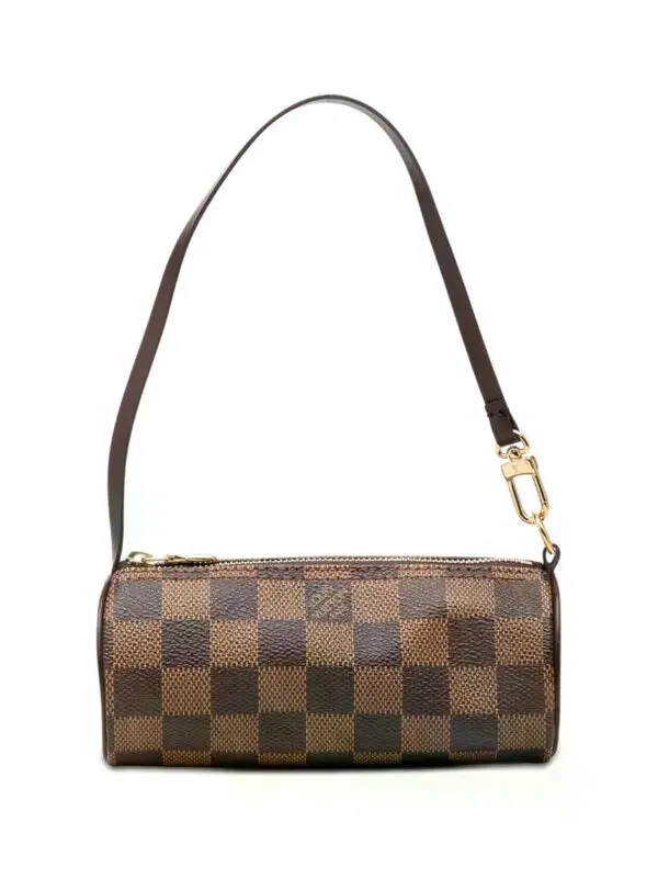 LOUIS VUITTON Damier Ebene Papillon Pochette Handbag - Brown