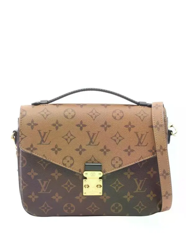 LOUIS VUITTON Monogram Reverse Pochette Metis Satchel - Brown