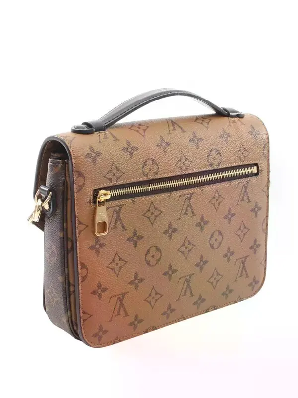 LOUIS VUITTON Monogram Reverse Pochette Metis Satchel - Brown