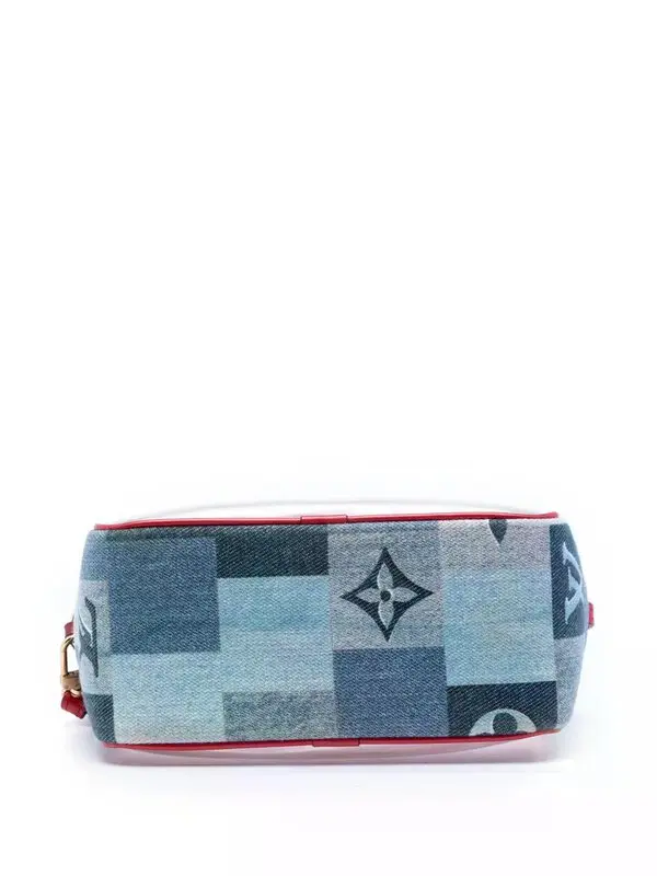 LOUIS VUITTON Monogram Denim Patchwork Beach Pouch Shoulder Bag
