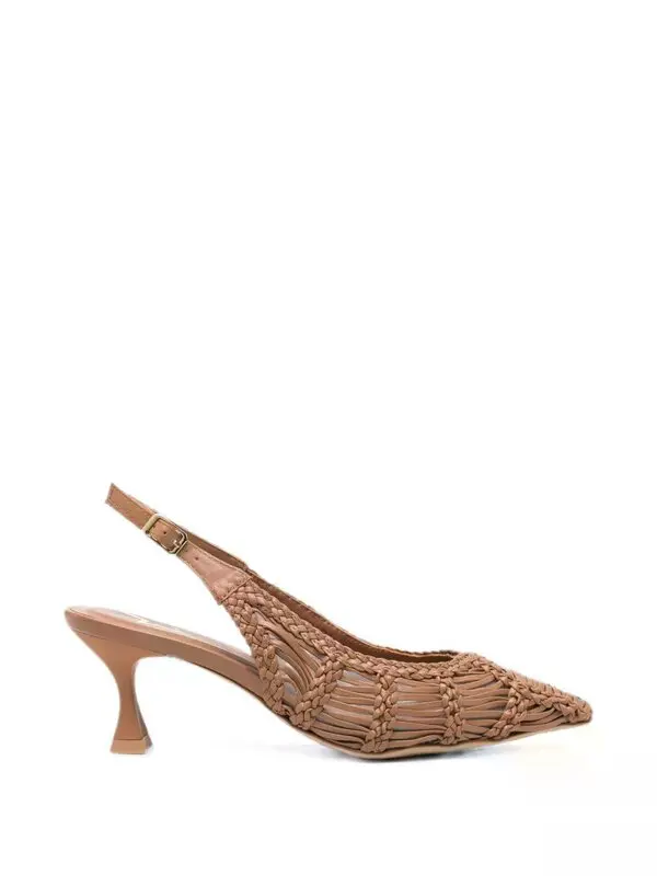MARC ELLIS Woven Slingback Heeled Pumps