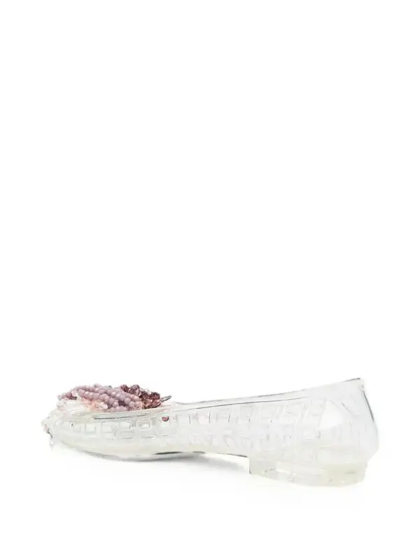 HEAVENLY JELLY Bead-embellished Flat Pumps