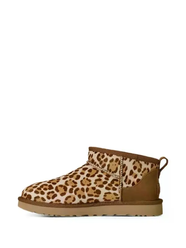 UGG Classic Ultra Mini Leopard-print Ankle Boots - Neutrals