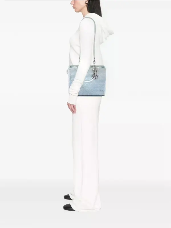 Dior Large Denim Lady Satchel - Blue