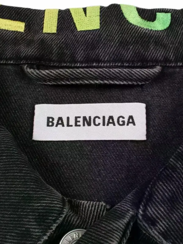 Balenciaga 2010s Rainbow Logo Denim Jacket
