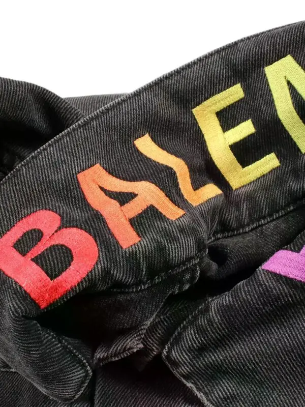 Balenciaga 2010s Rainbow Logo Denim Jacket
