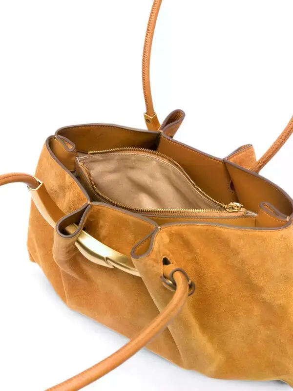 Cult Gaia Suede Shoulder Bag With Sculptural Hardware