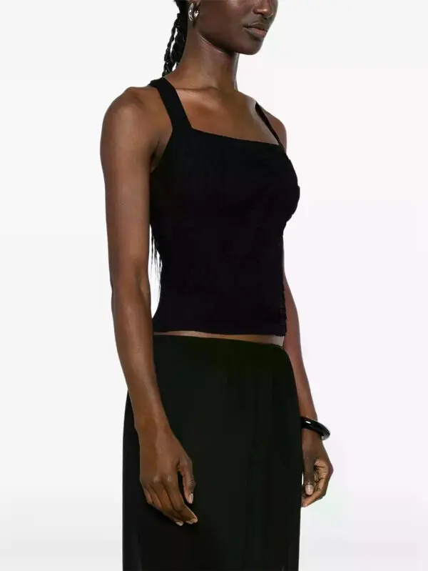 Cult Gaia Stells Embroidered Square-neck Top