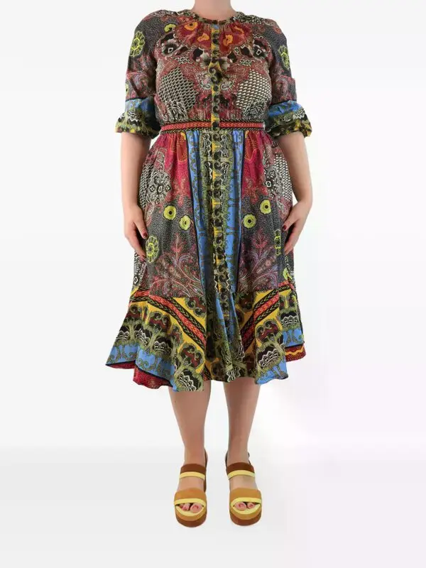 Etro Floral Print Button-down Midi Dress