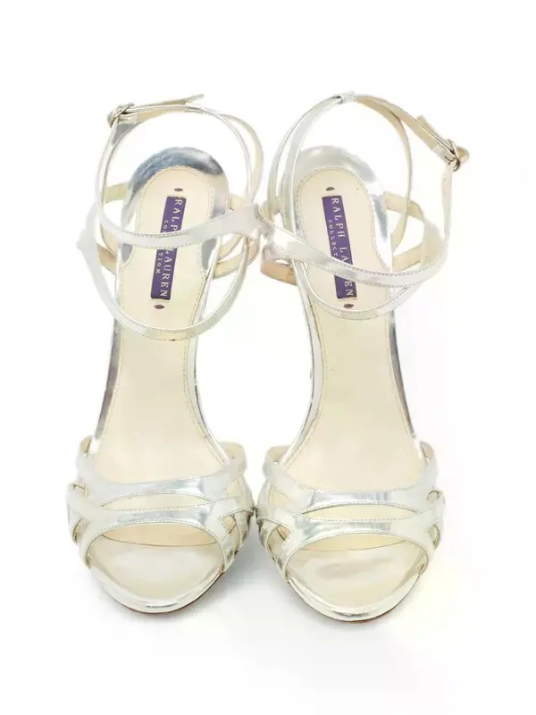 Ralph Lauren Metallic Leather Stiletto Sandals