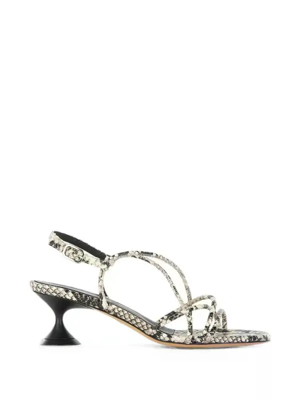 POEVE Snake-effect Caged Sandals