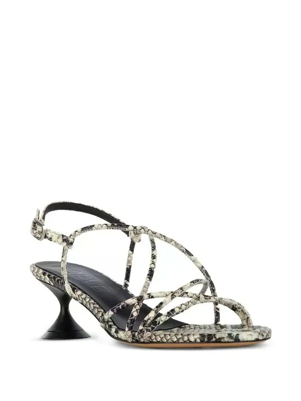 POEVE Snake-effect Caged Sandals