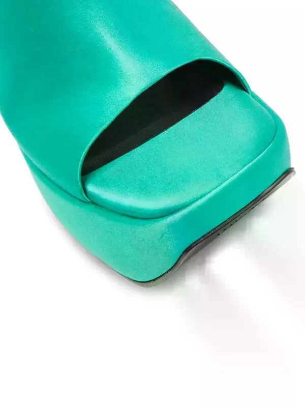 Versace Satin Platform Wedge Sandals
