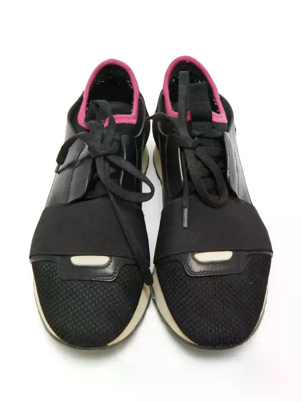 Balenciaga Race Runner Suede & Mesh Sneakers - Black