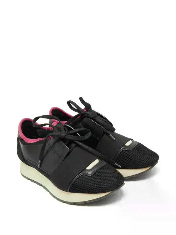 Balenciaga Race Runner Suede & Mesh Sneakers - Black