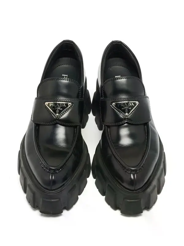 Prada Monolith Platform Loafers - Black