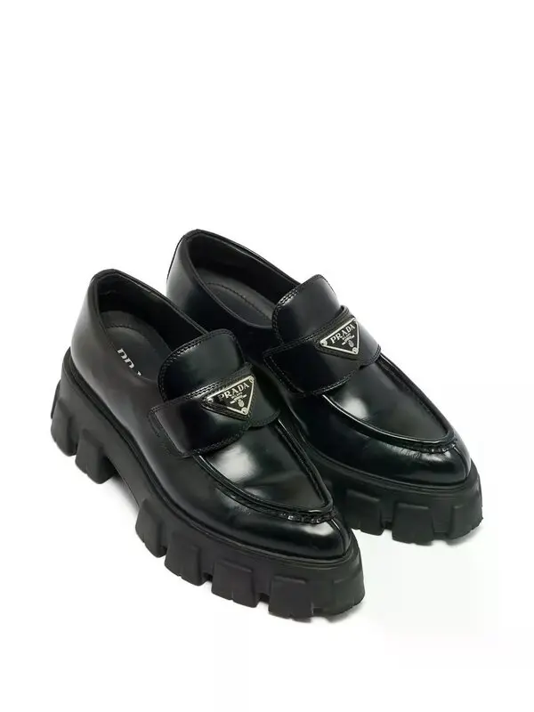 Prada Monolith Platform Loafers - Black