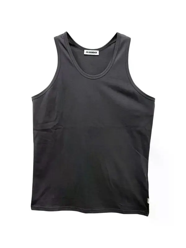 JIL SANDER Logo Patch Scoop Neck Vest