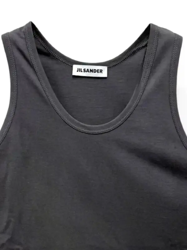 JIL SANDER Logo Patch Scoop Neck Vest