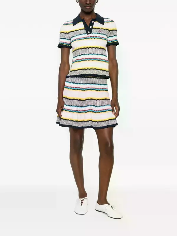 Casablanca Chevron Knit Polo Top