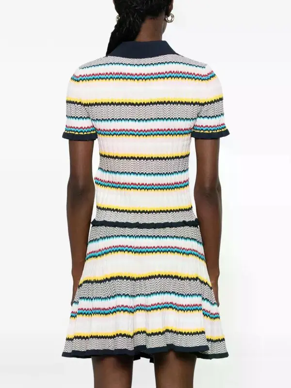 Casablanca Chevron Knit Polo Top