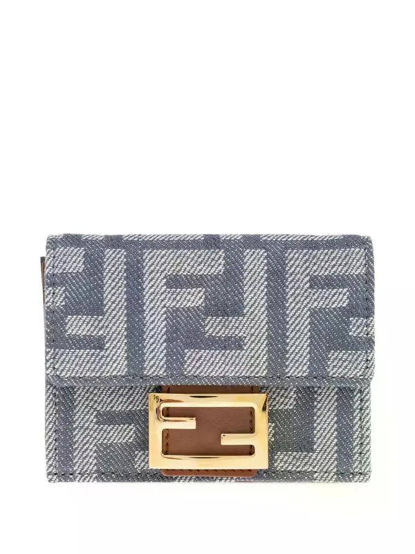 Fendi Ff-pattern Tri-fold Wallet - Grey