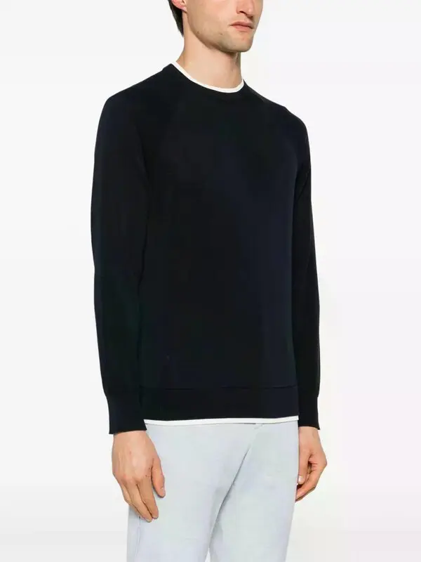 Eleventy Layered Trim Cotton Jumper