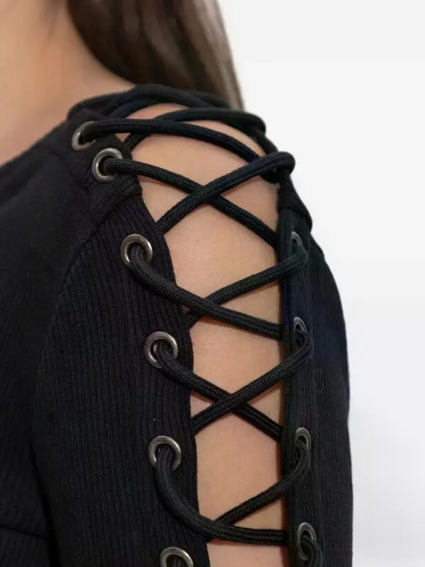 Balenciaga Ribbed Knit Lace-up Dress
