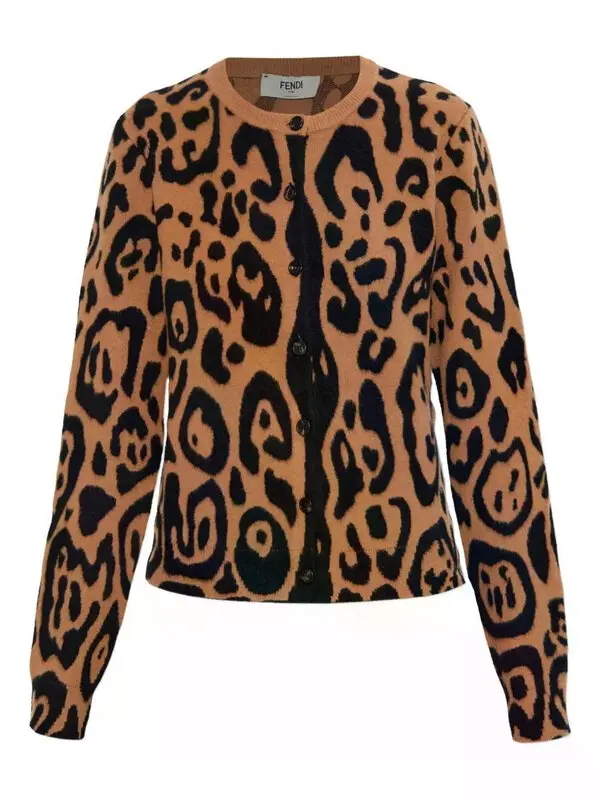 Fendi Animal Print Cardigan