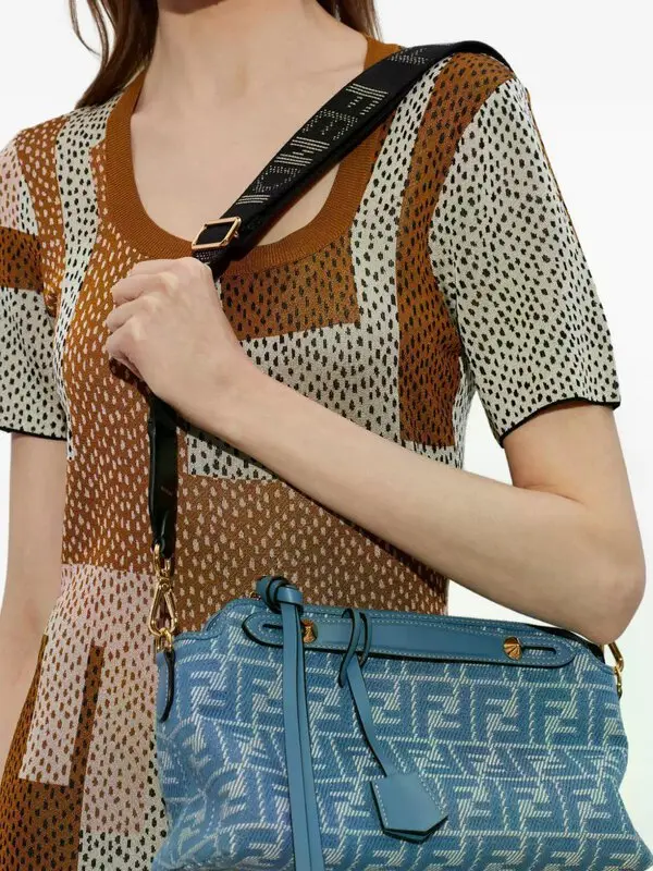 Fendi Logo-jacquard Leather-trim Bag Strap