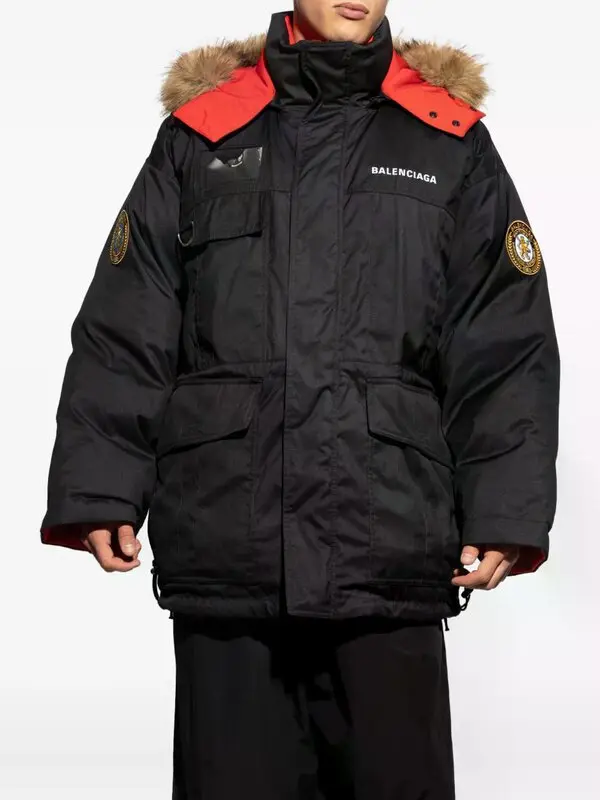 Balenciaga Padded Jacket With Faux Fur Trim